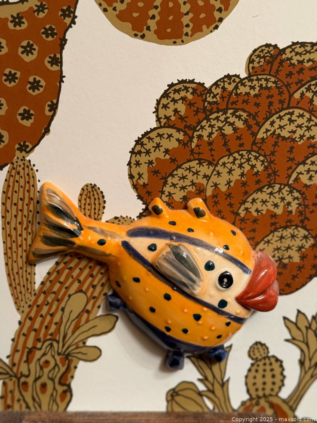Vintage Hand-Painted Ceramic Fish Wall Hanging | Maxsold