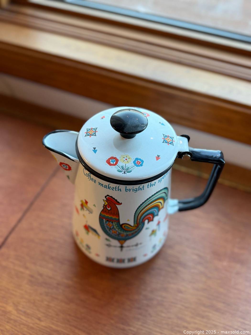 Vintage Berggren Swedish Enamel Coffee Pot | Maxsold