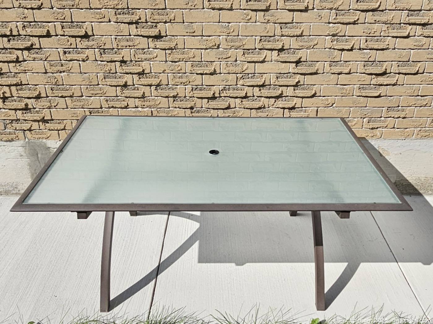 Square Glass Patio Table Metal Frame | Maxsold