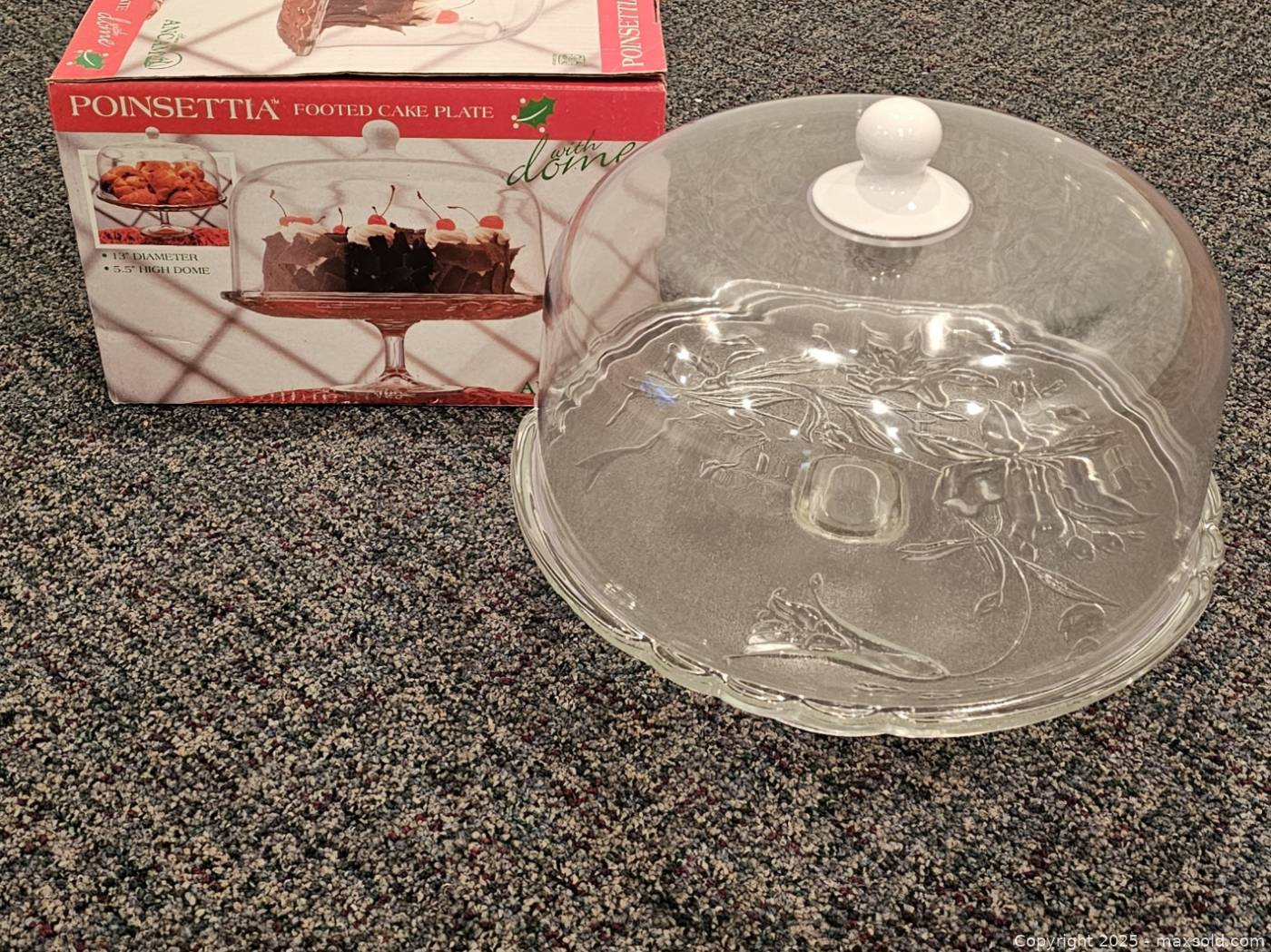 Clear Glass Pedestal Cake Stand With Dome | Maxsold