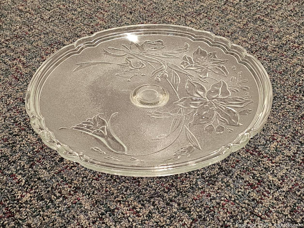 Clear Glass Pedestal Cake Stand With Dome | Maxsold