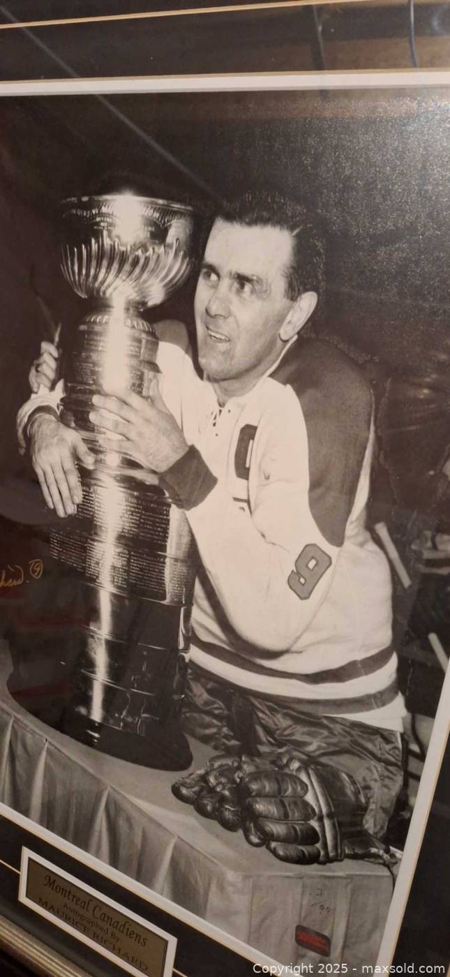 Maurice Richard signed framed photo with COA | Maxsold