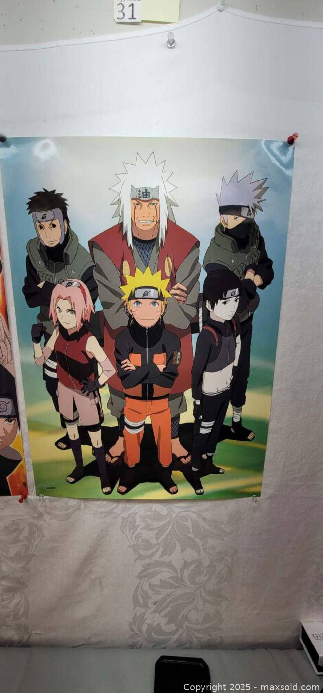 Pair of Naruto Shippuden group posters | Maxsold