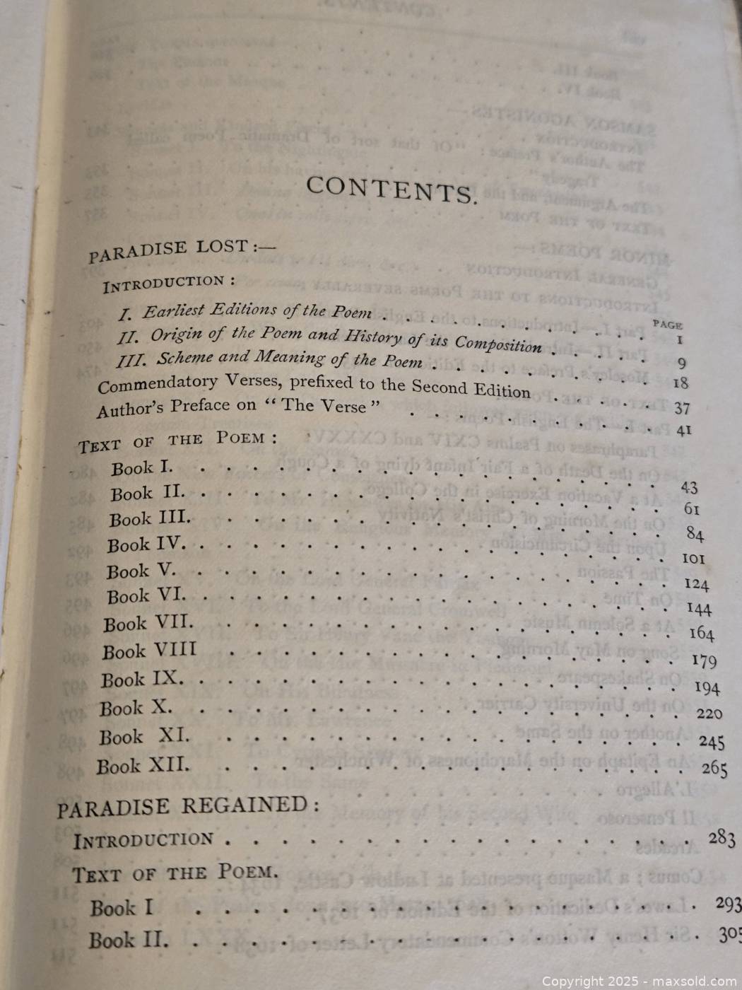 1877 Poetical Works of John Milton hardcover | Maxsold