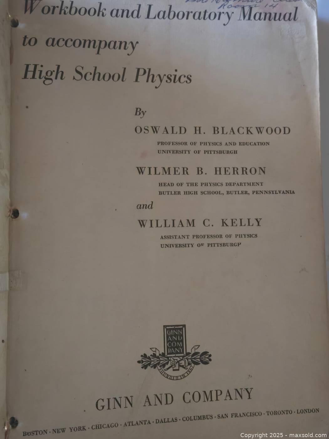 Vintage high school physics workbook | Maxsold