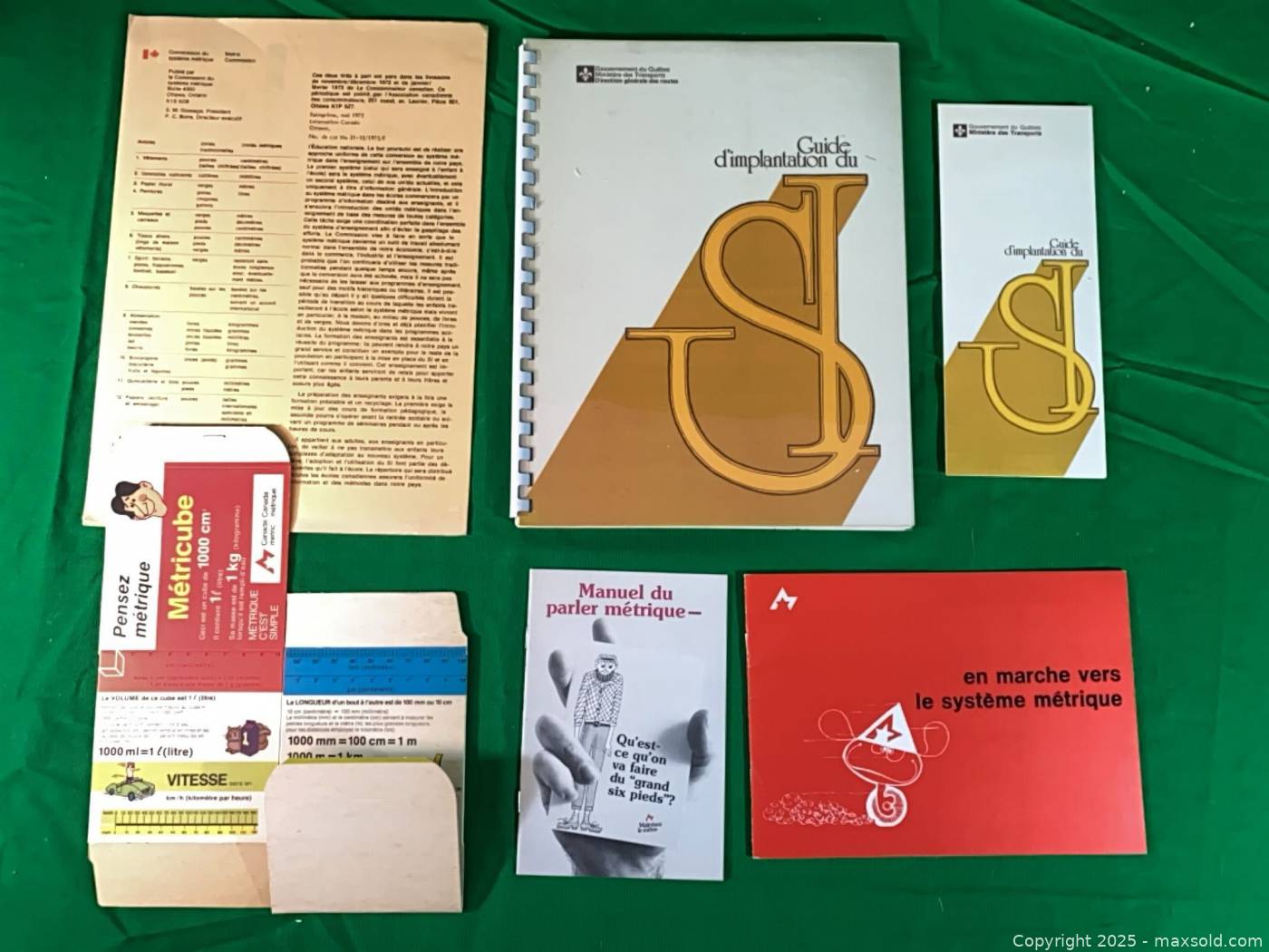 Vintage French Canadian Metric System conversion guides, pamphlets ...