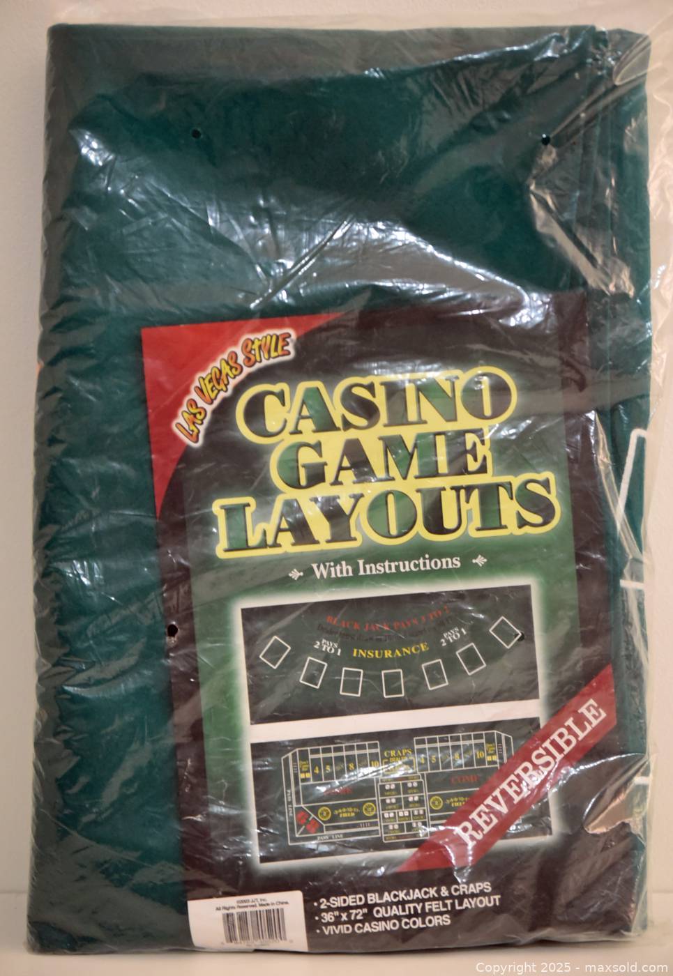 Reversible Blackjack and Craps Felt Layout | Maxsold