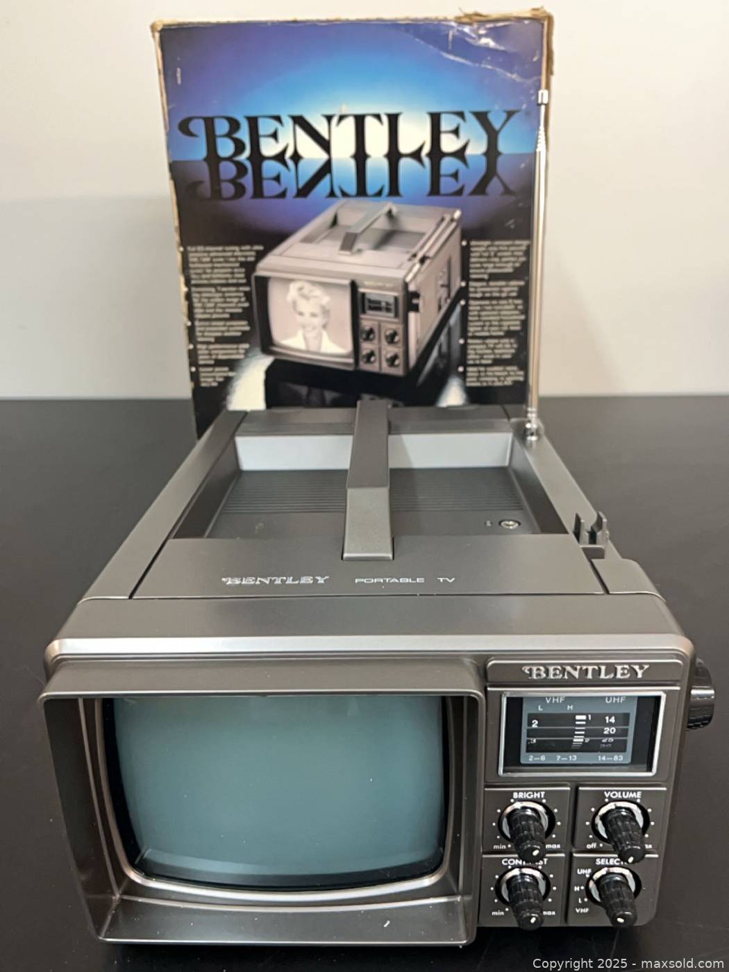 Bentley 5-inch portable black & white TV with box | Maxsold
