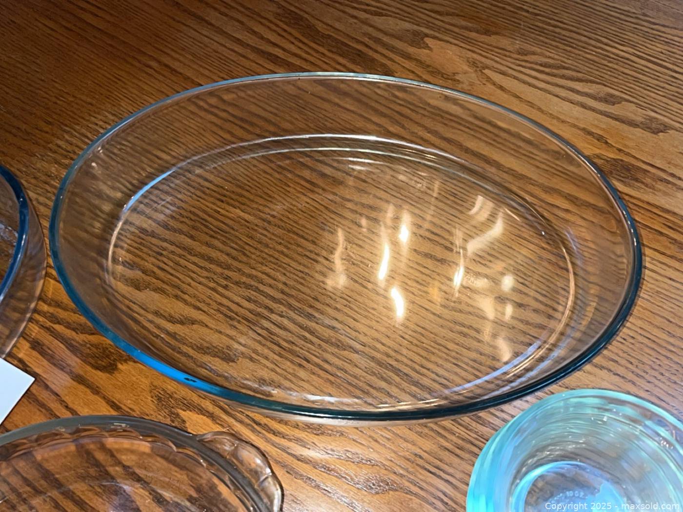 Three Marinex oval baking dishes, Glasbake pie plate, four Pyrex 10 oz ...