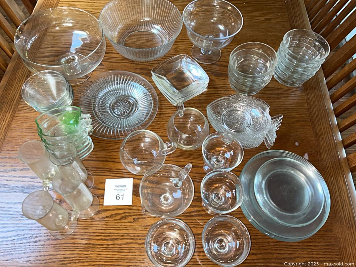 Large 46-Piece Clear Glass Dishware Lot | Maxsold