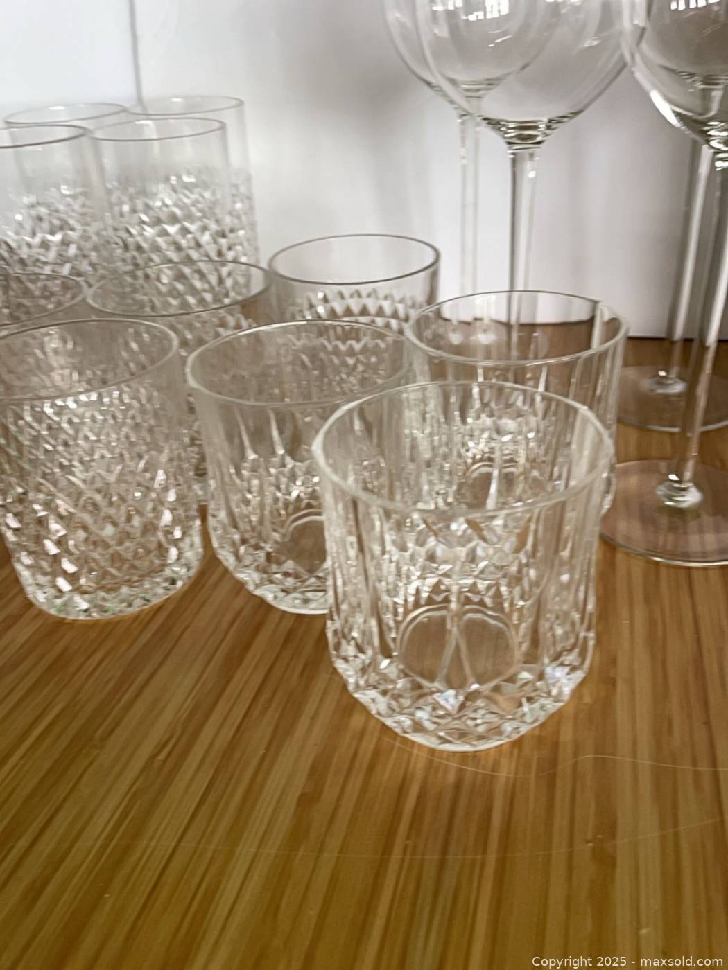 Clear glass rocks, highball, crystal goblets set | Maxsold