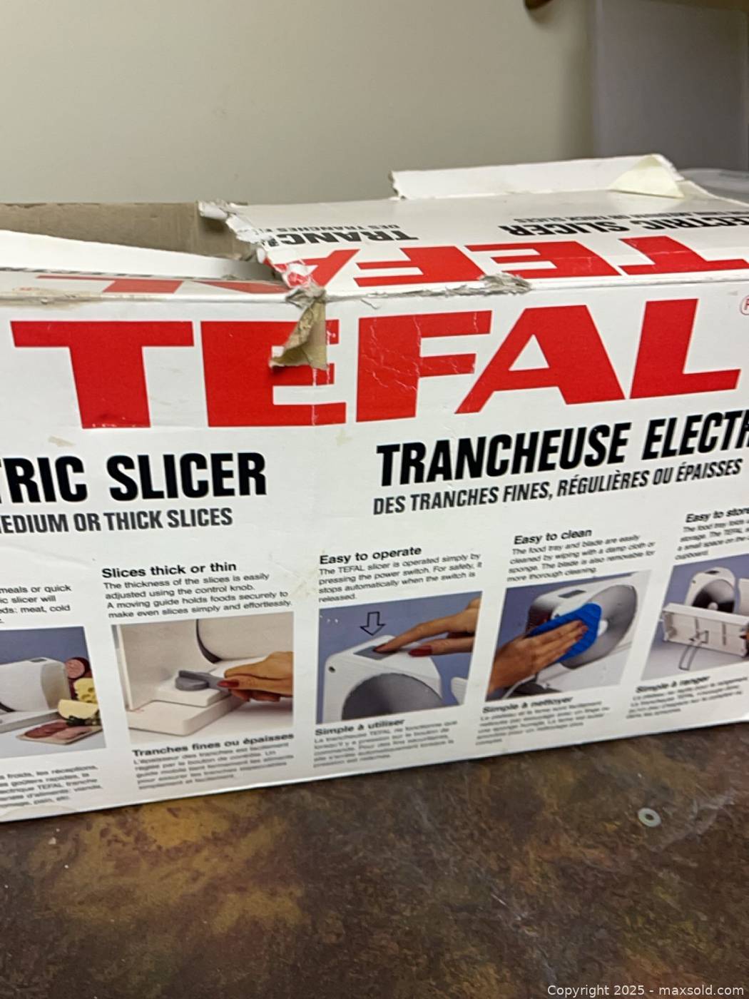 Tefal electric food slicer adjustable | Maxsold