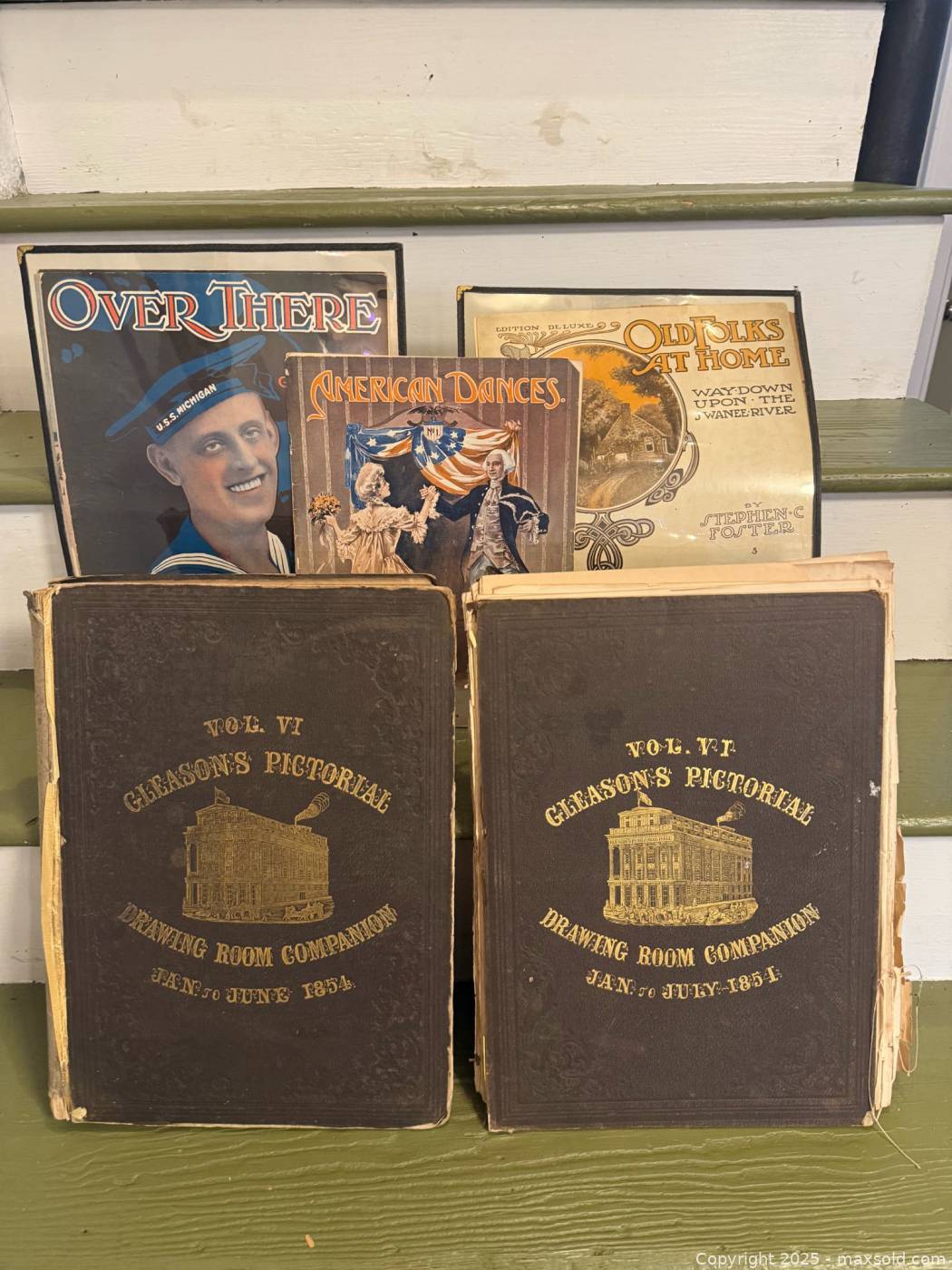 Gleason’s Pictorial vols IV & VI with WWI sheet music | Maxsold