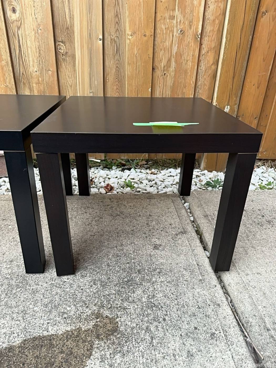 Two IKEA black square side tables | Maxsold