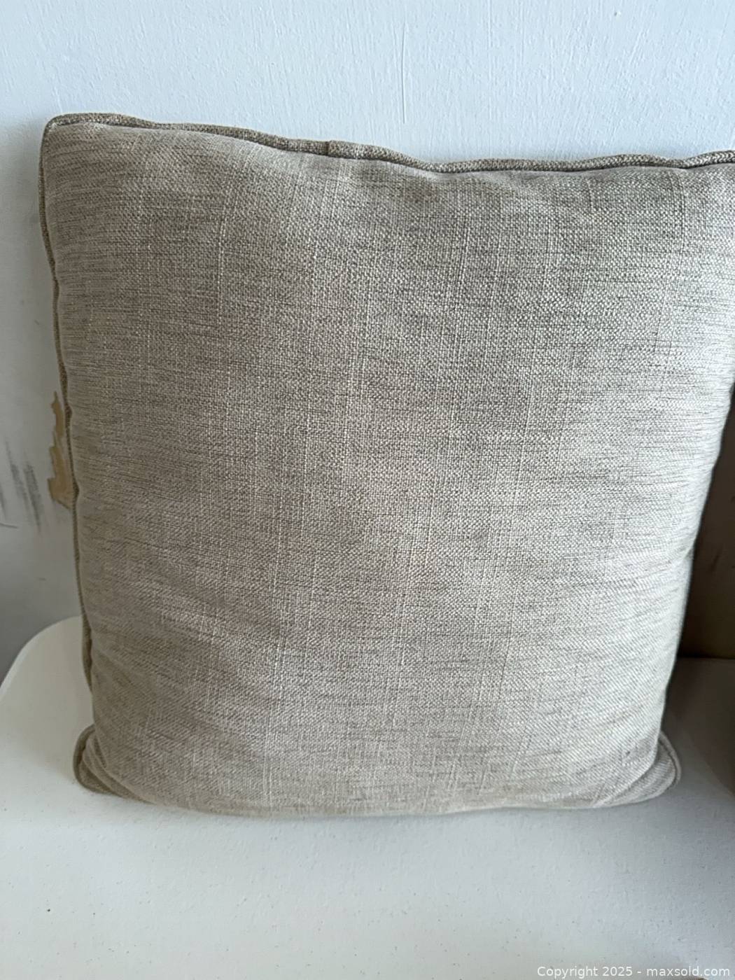 Beige and cream throw cushions, set of 3 | Maxsold
