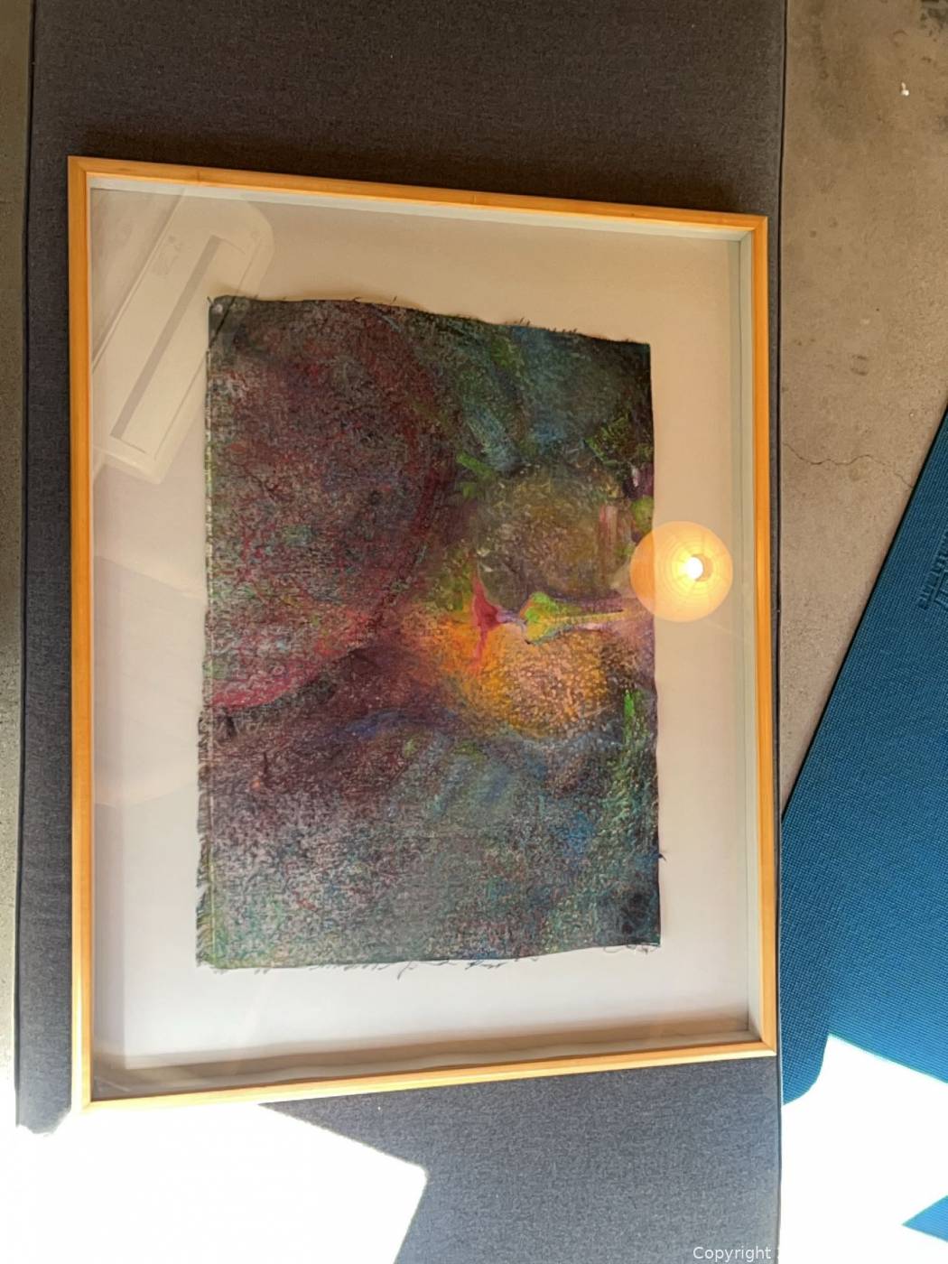 Framed abstract mixed-media artwork | Maxsold