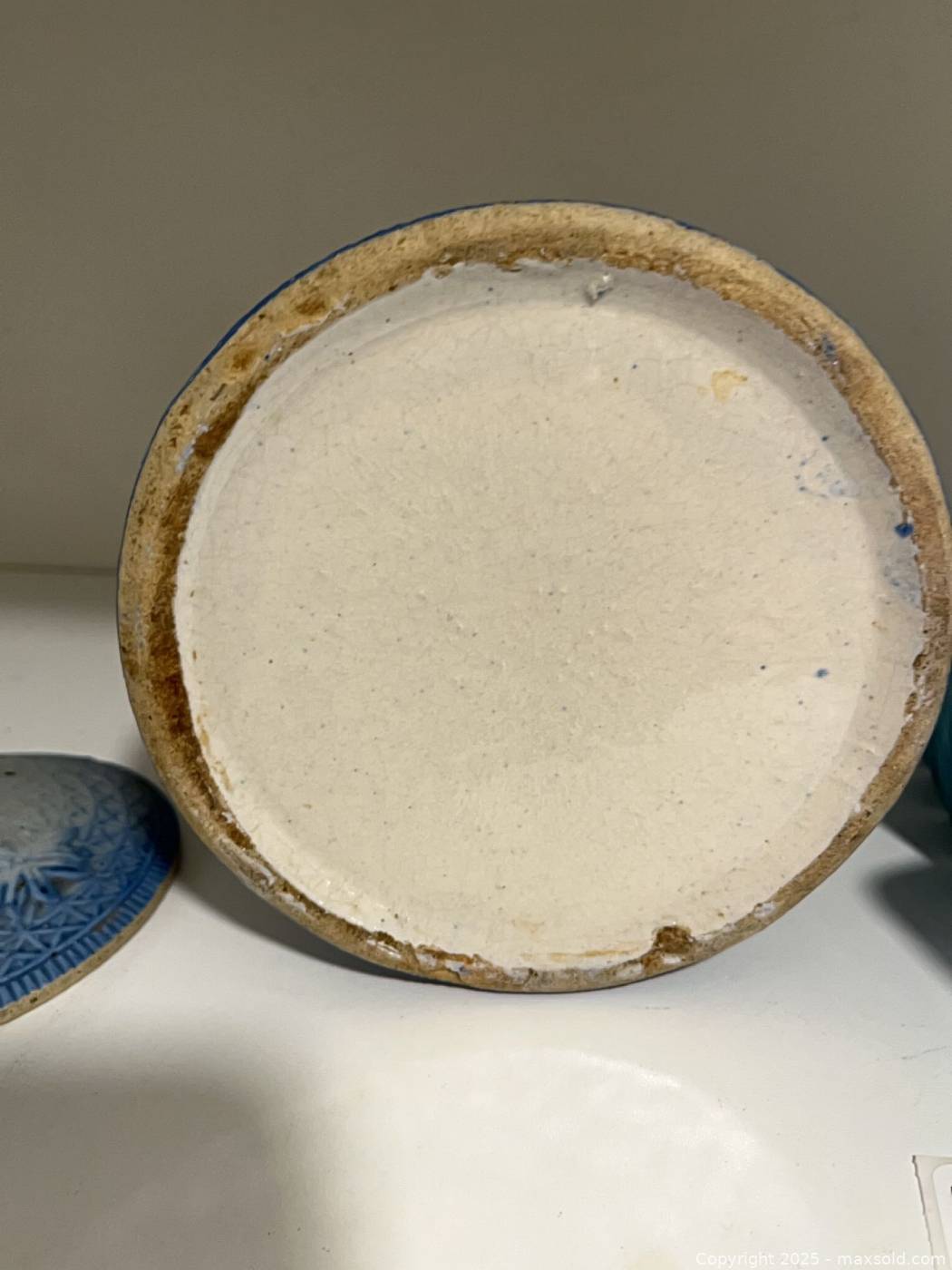 Antique Stoneware Salt Box With Lid And 2 Turquoise Ceramic Berry ...