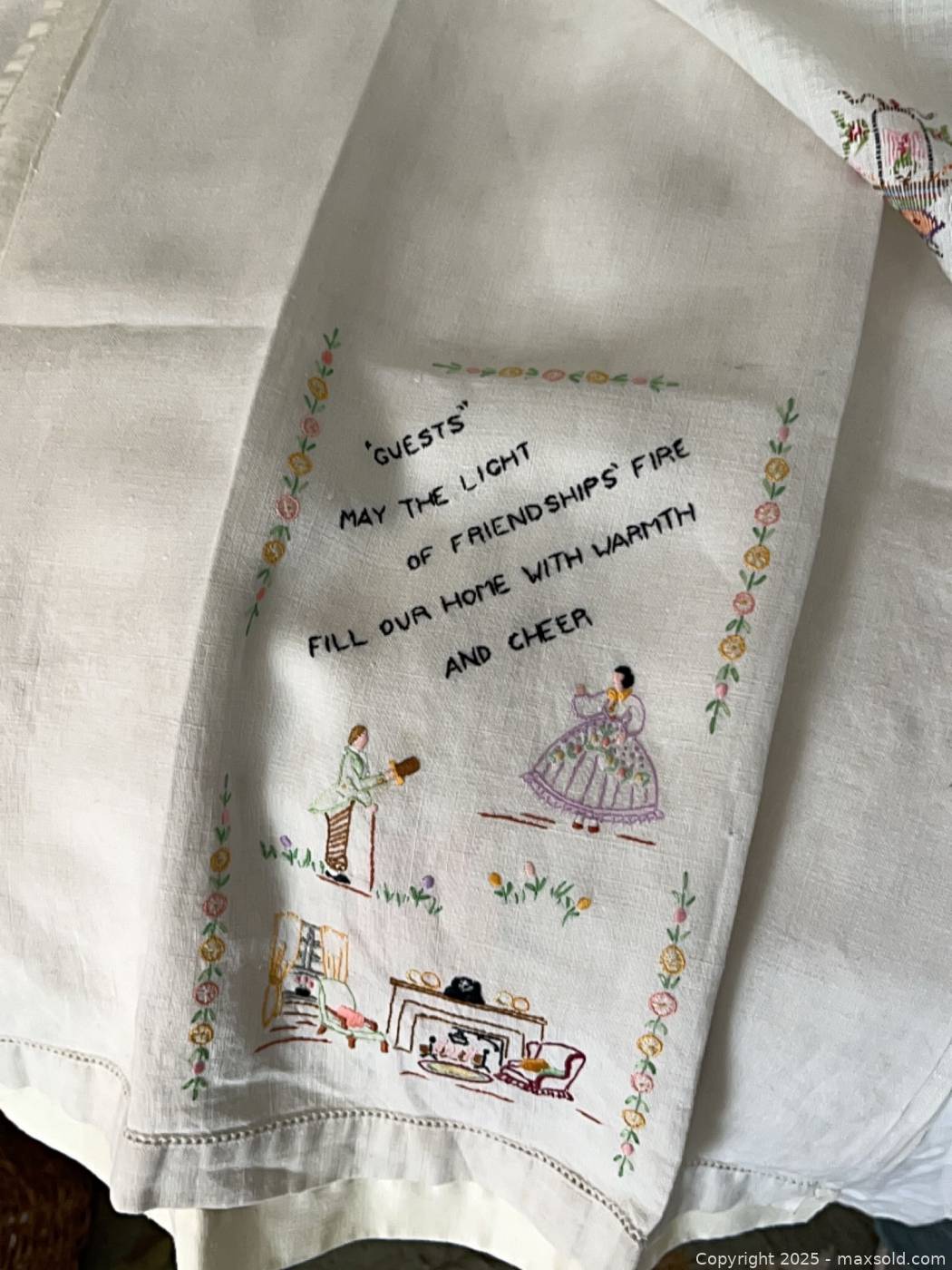 Vintage Hand Embroidered Table Linens Assortment | Maxsold