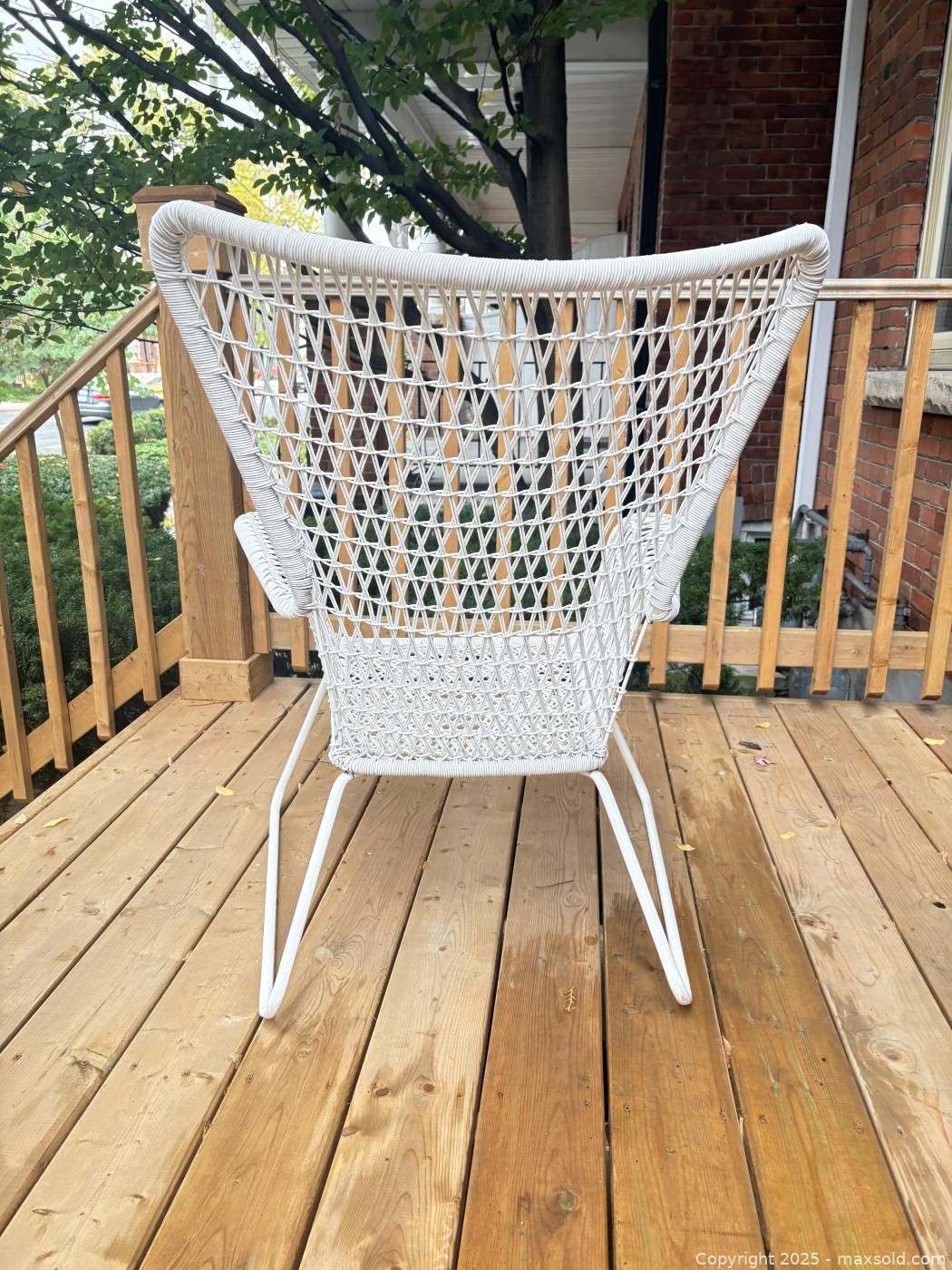 Pair Hogsten high-back outdoor armchairs | Maxsold