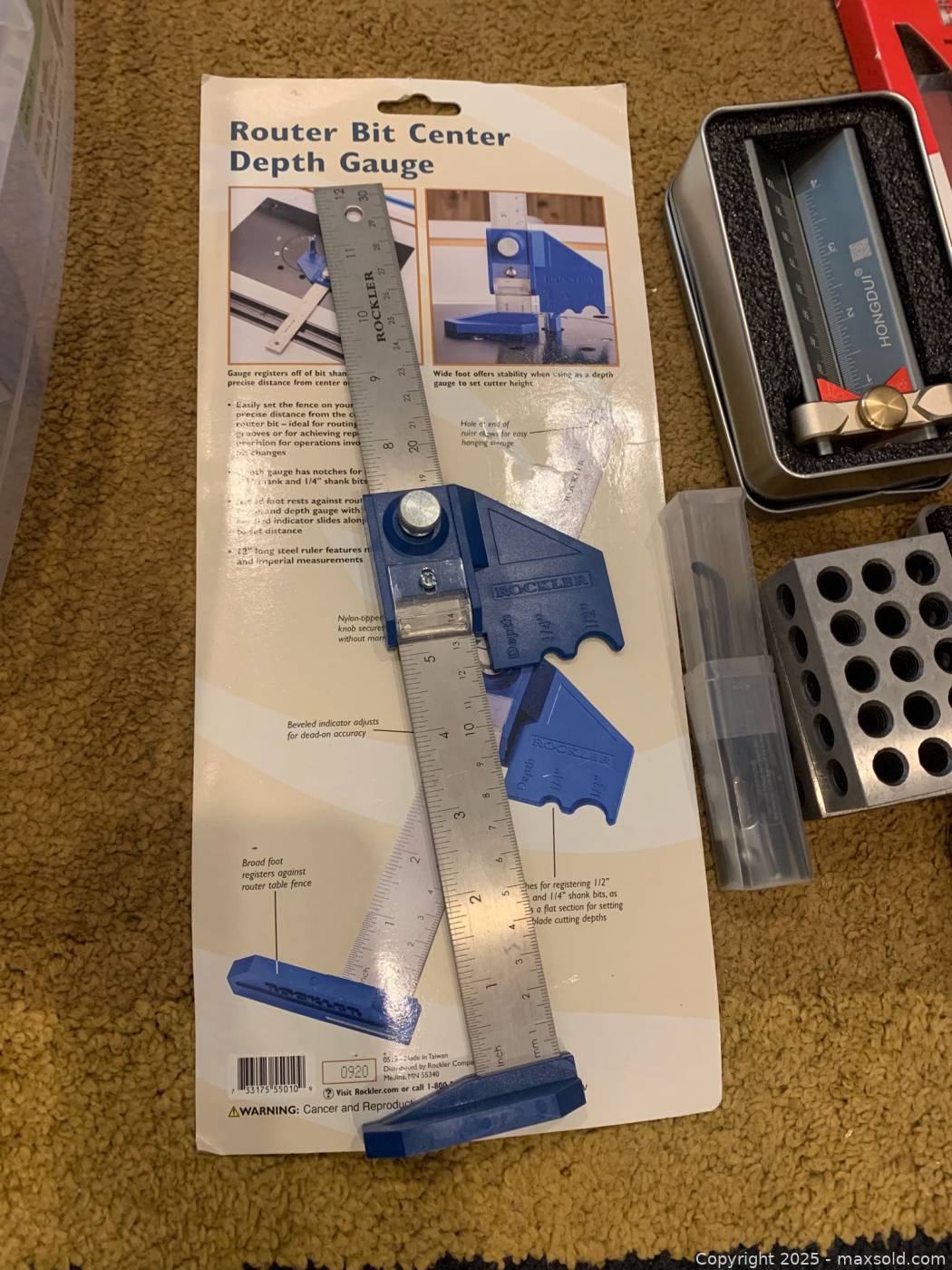 Router depth gauge, Incra T-rule, setup bars and gauge blocks | Maxsold