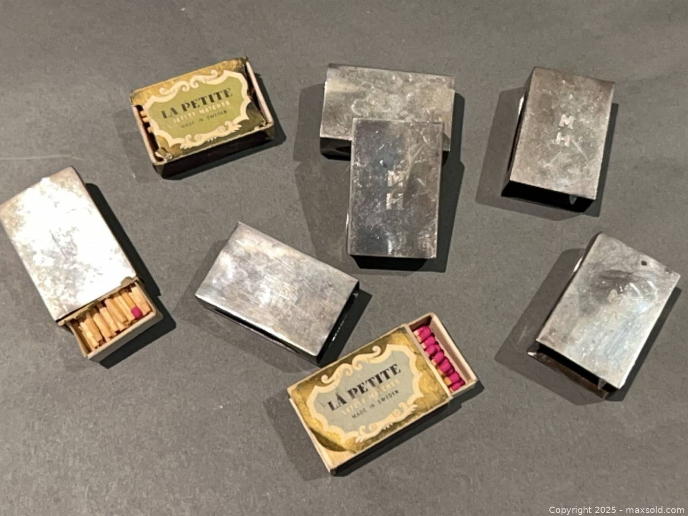 Seven antique silver-plate matchbox covers MH | Maxsold