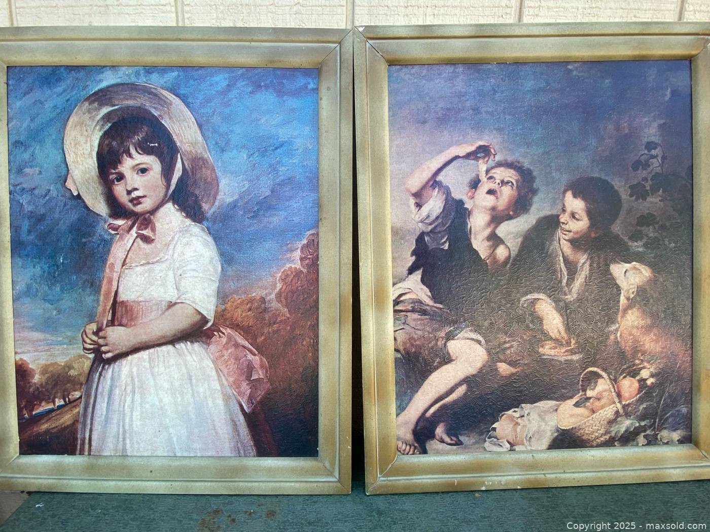 2 framed art prints on masonite 18x22 | Maxsold