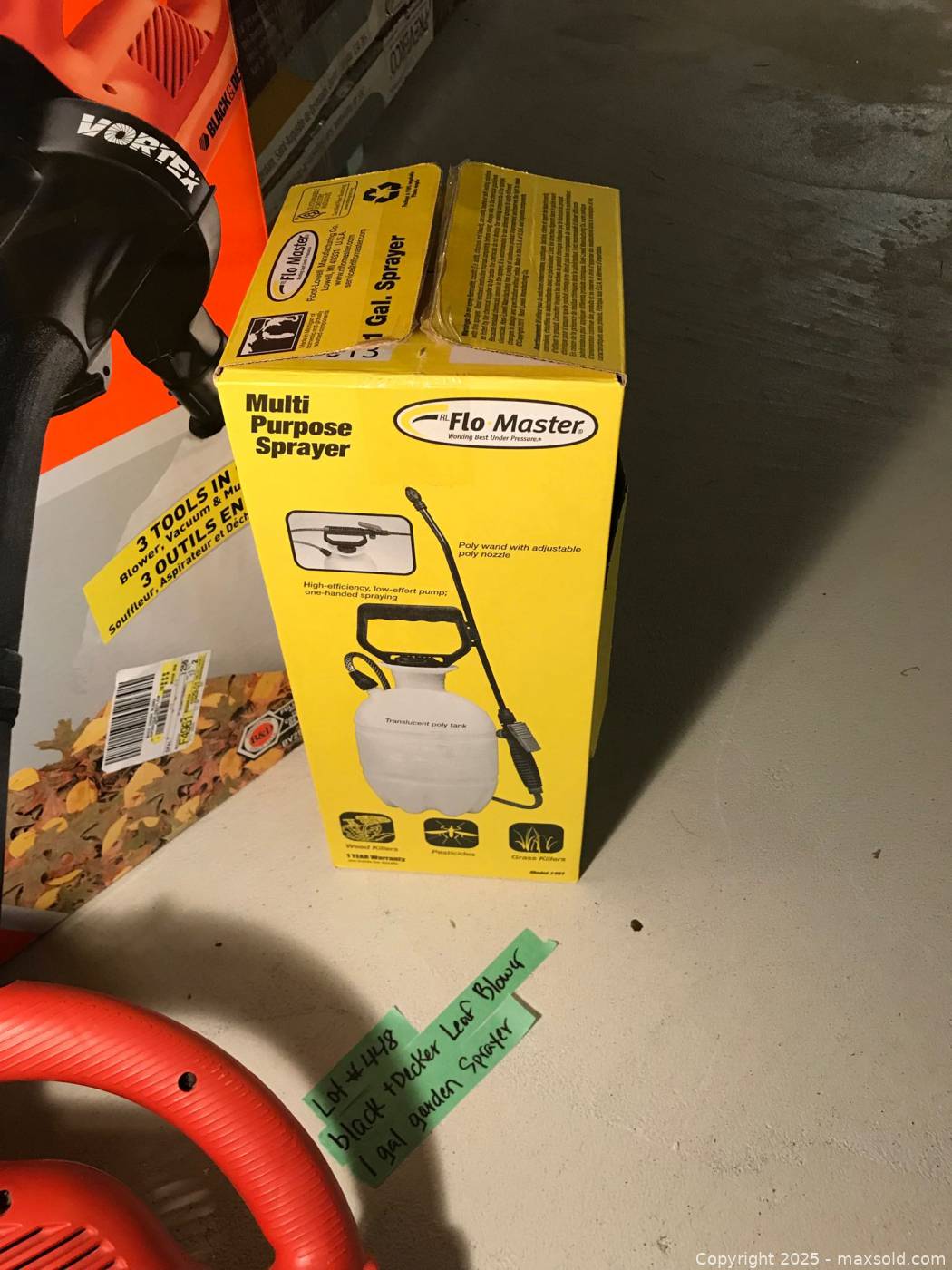 Black & Decker electric leaf blower, extension cord, Flo-Master 1-gal ...