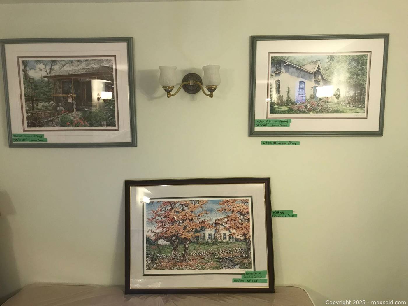 Three Laura Berry signed numbered framed prints | Maxsold