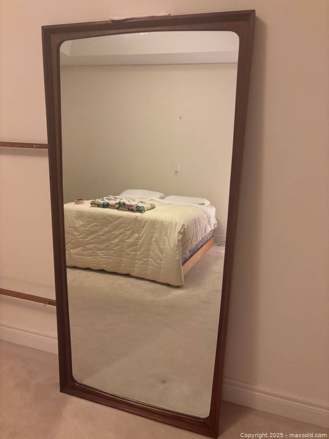 Large MCM wood-framed mirror 30"×63" | Maxsold