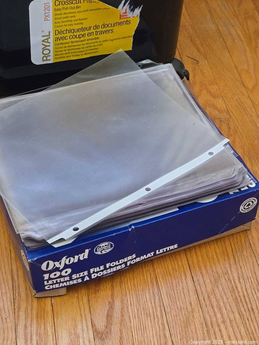 Royal PX1201 Paper Shredder, File Folders, Sheet Protectors | Maxsold