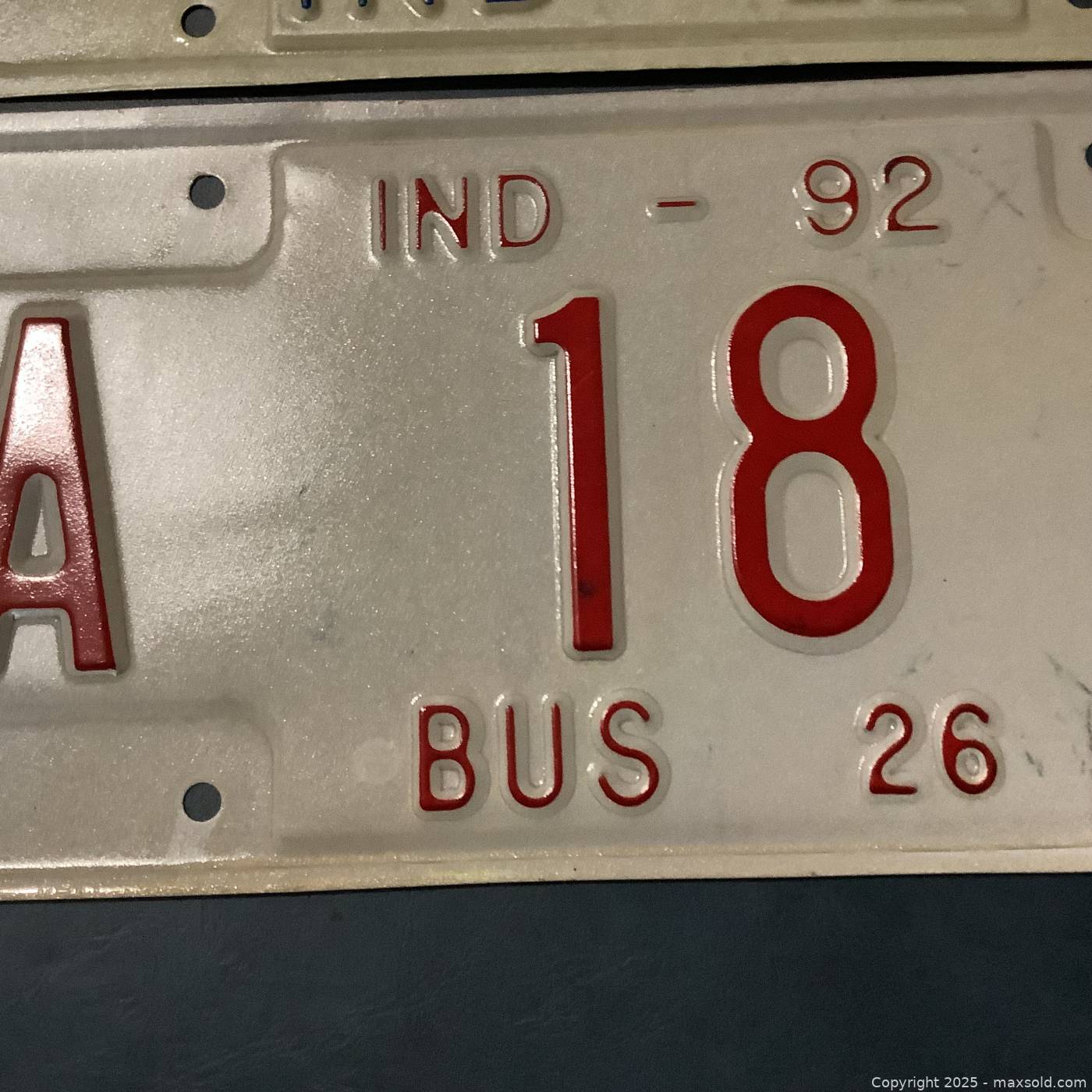 Two Indiana school bus license plates | Maxsold
