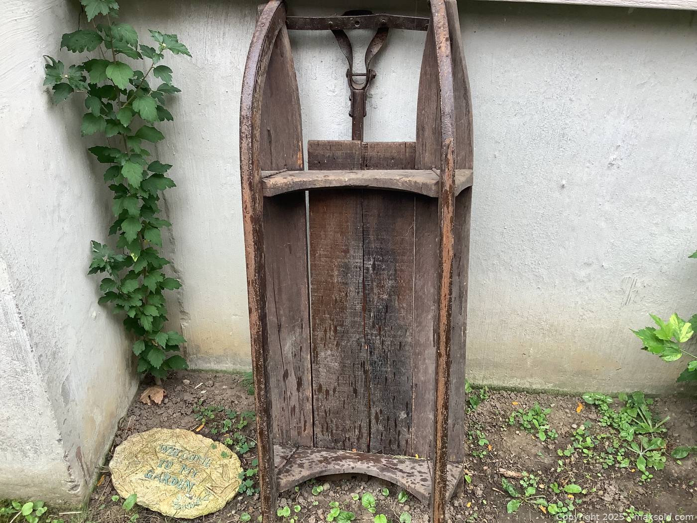 Vintage handmade wooden sled, 44x18x8 in | Maxsold