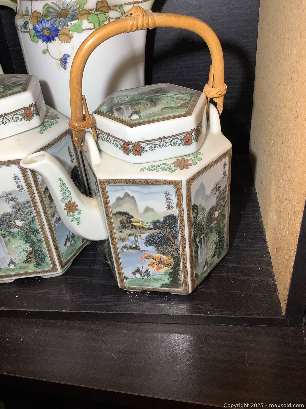 Porcelain teapot, pitcher, jars, dishes | Maxsold