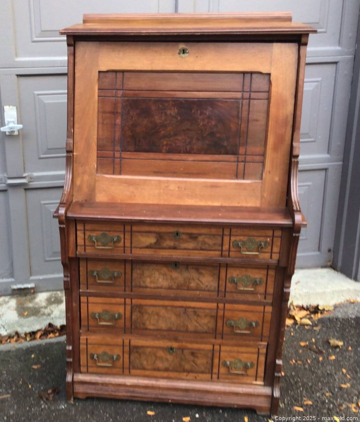 Antique Walnut Combination Desk Chest c1880 | Maxsold