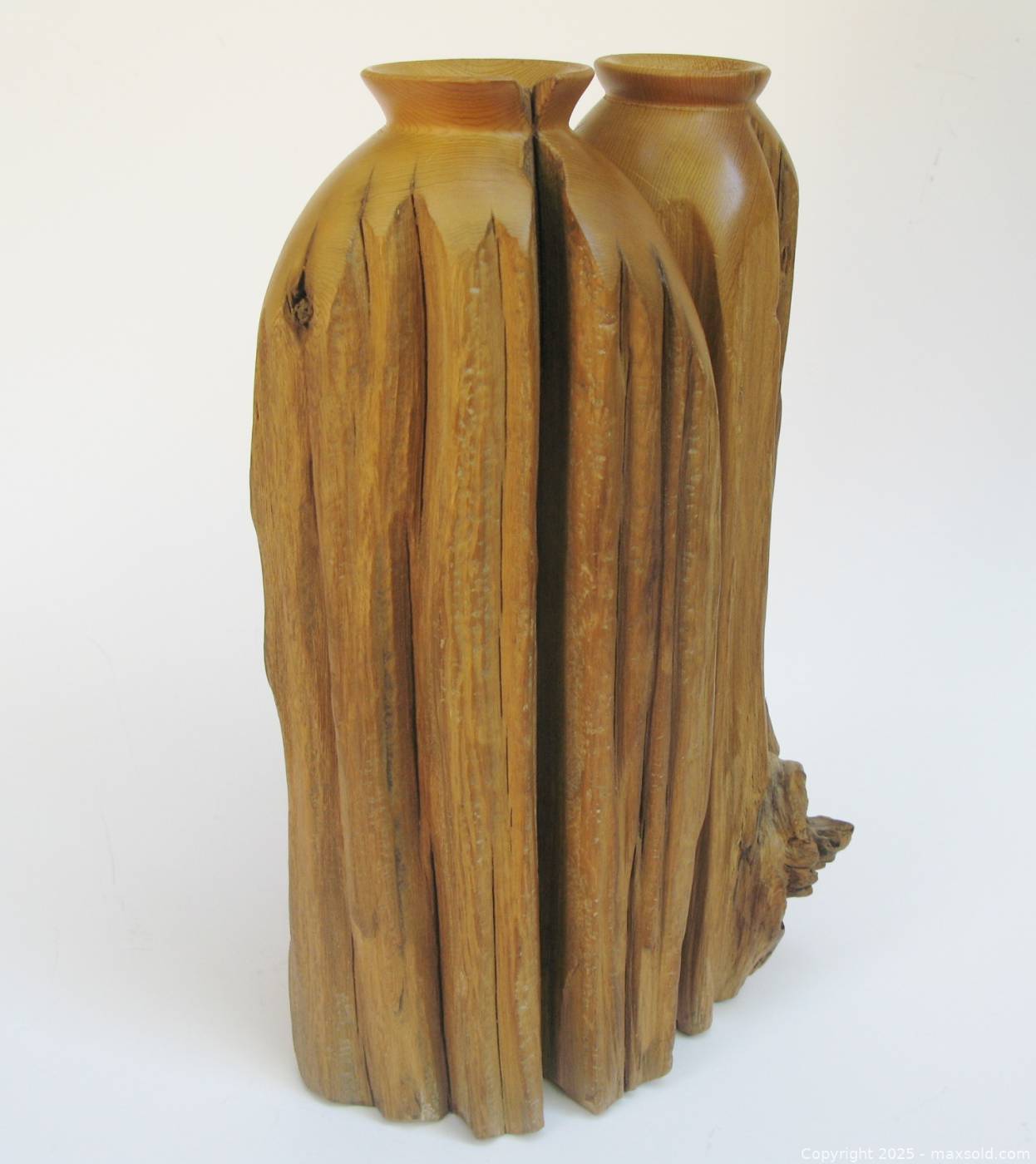 Signed George Burt cedar wood vase | Maxsold