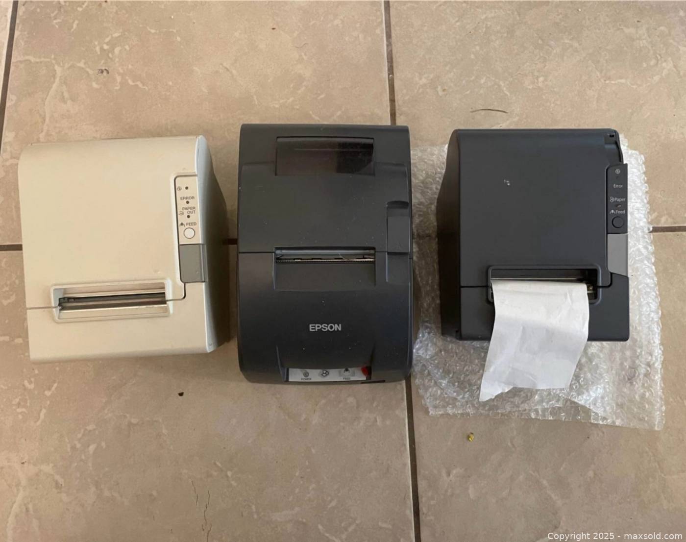 Lot of 3 Epson receipt printers | Maxsold
