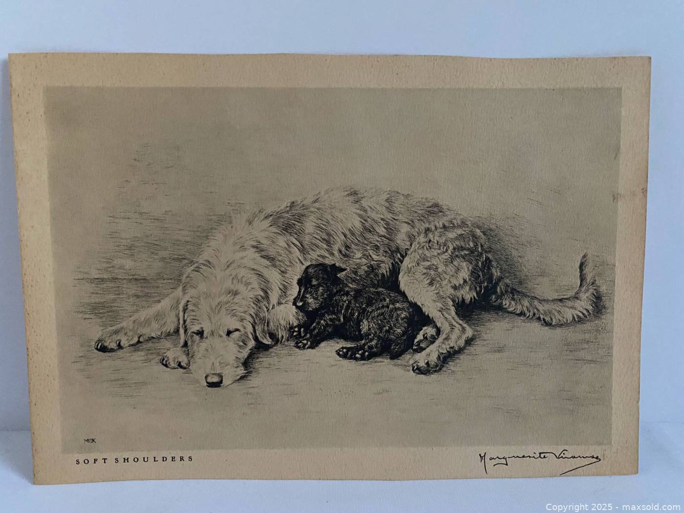 3 Marguerite Kirmse dog etching prints | Maxsold