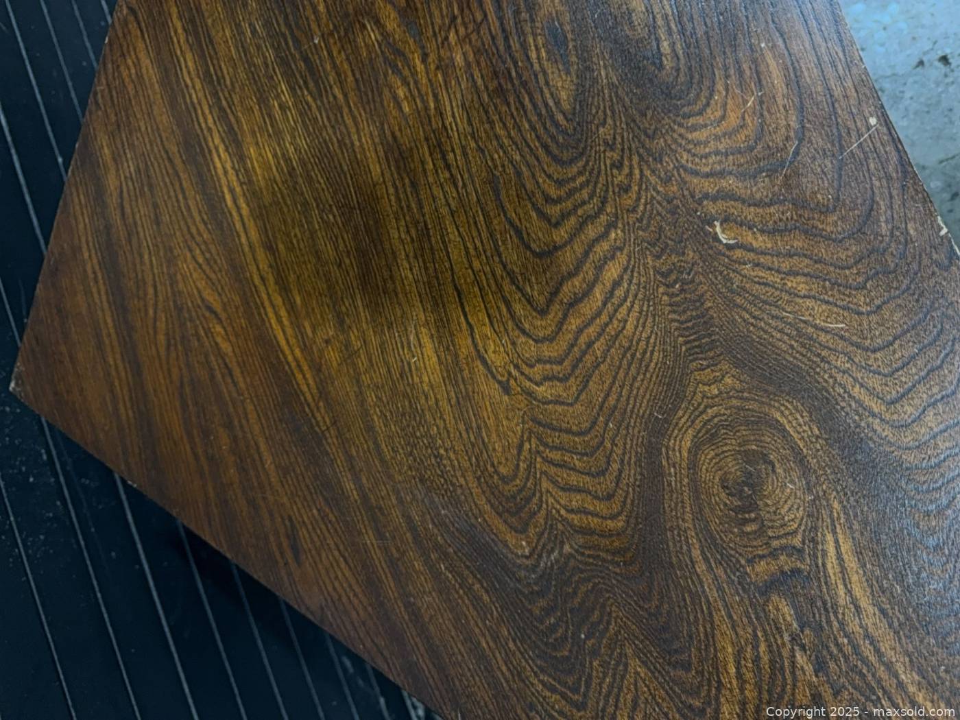 Mid-century modern triangular corner table | Maxsold