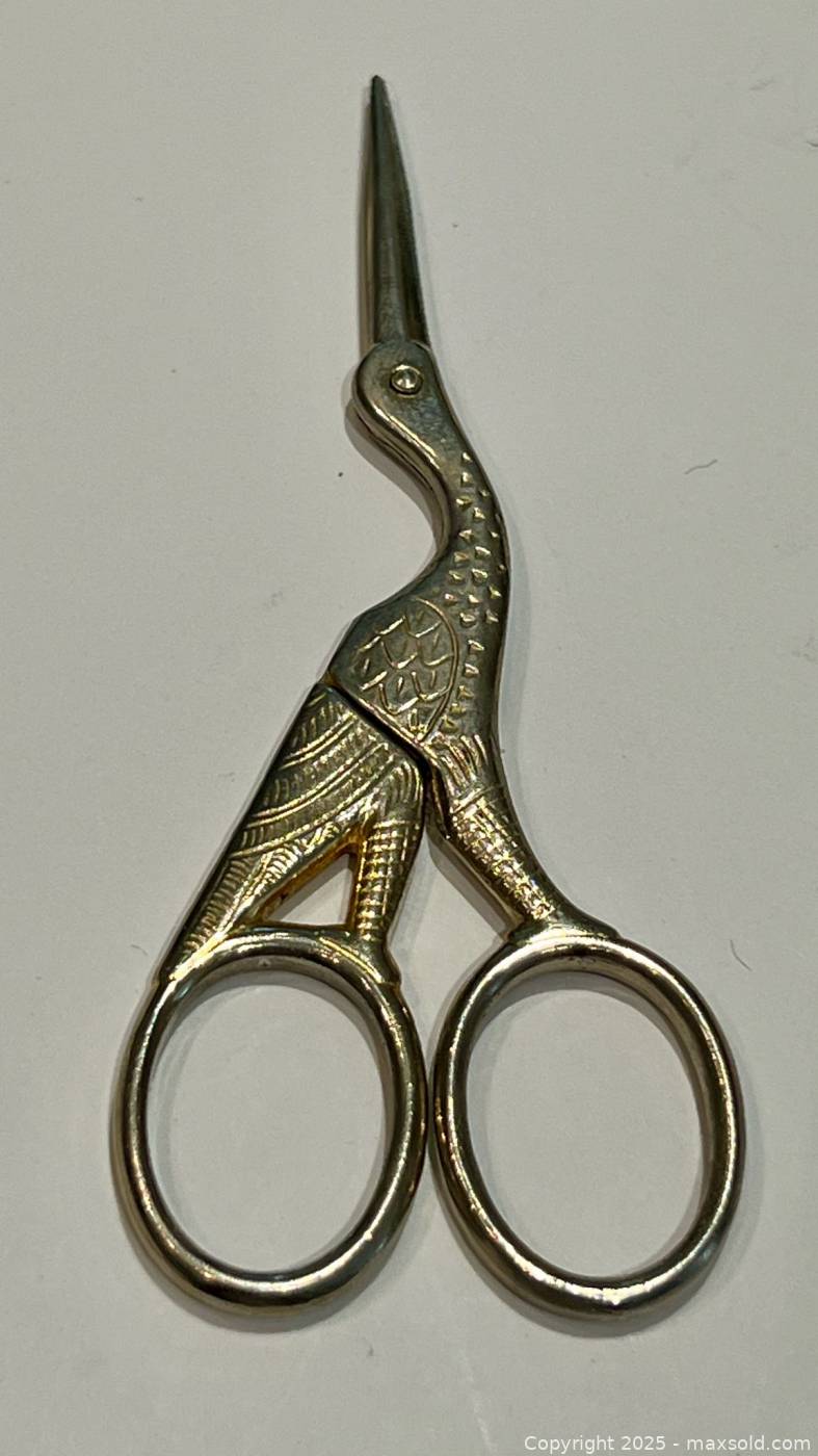 Antique bird heron sewing scissors | Maxsold