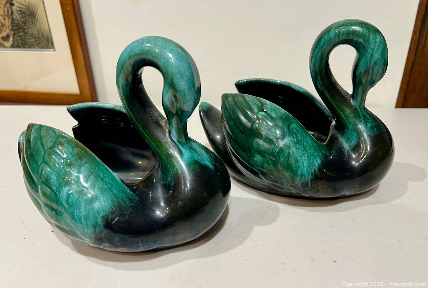 Blue Mountain Pottery Swan Planters Pair | Maxsold