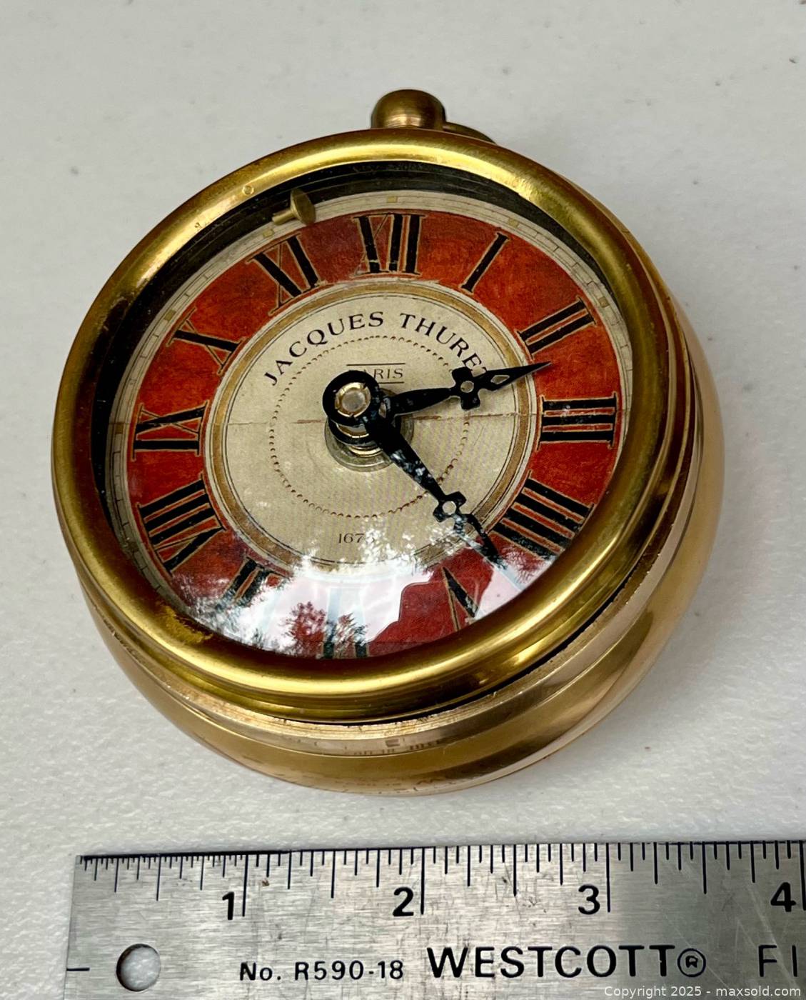 Jacques Thuret pocket-watch style wall clock | Maxsold