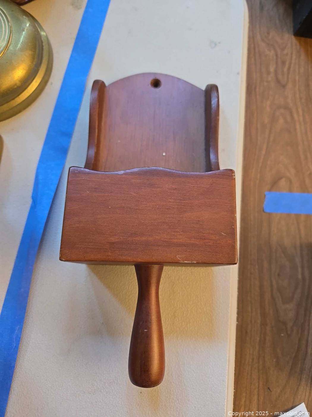 Wooden cranberry scoop and painted wall hanger | Maxsold