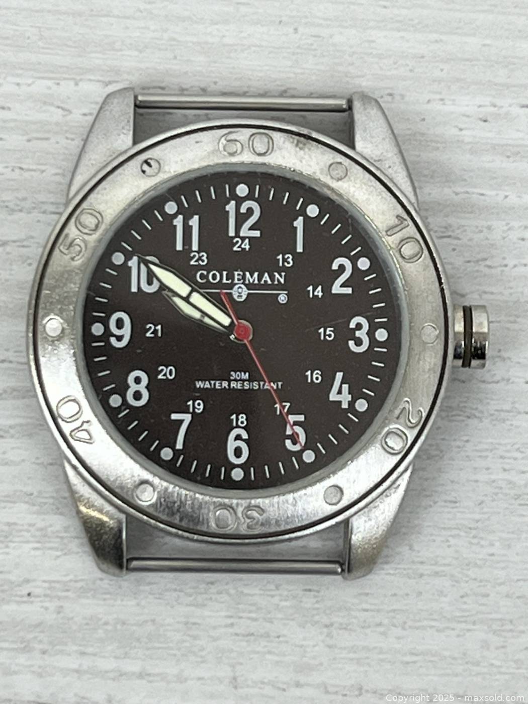 Coleman men's analog stainless steel watch face | Maxsold