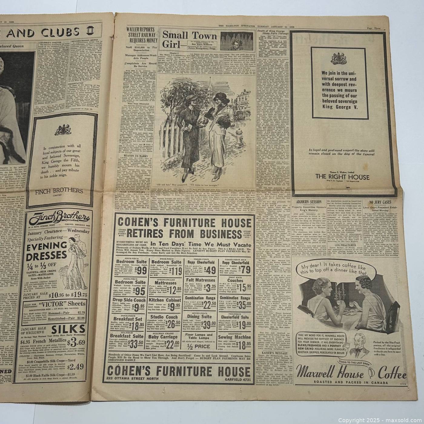 1936 Hamilton Spectator King Edward VIII Proclamation Newspaper | Maxsold