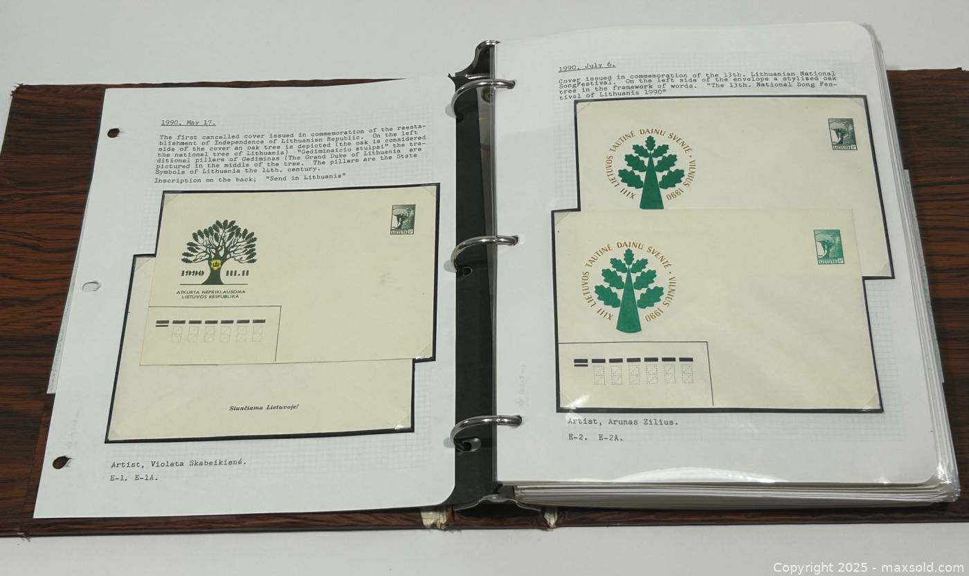 1991-1998 Lithuania first day & provisional covers, ~75, in binder ...