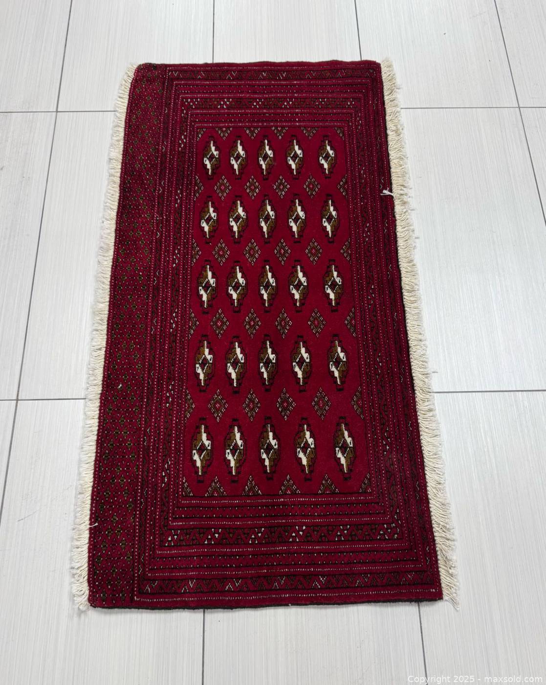 Handmade Turkman Persian rug 3’5” x 1’9” | Maxsold