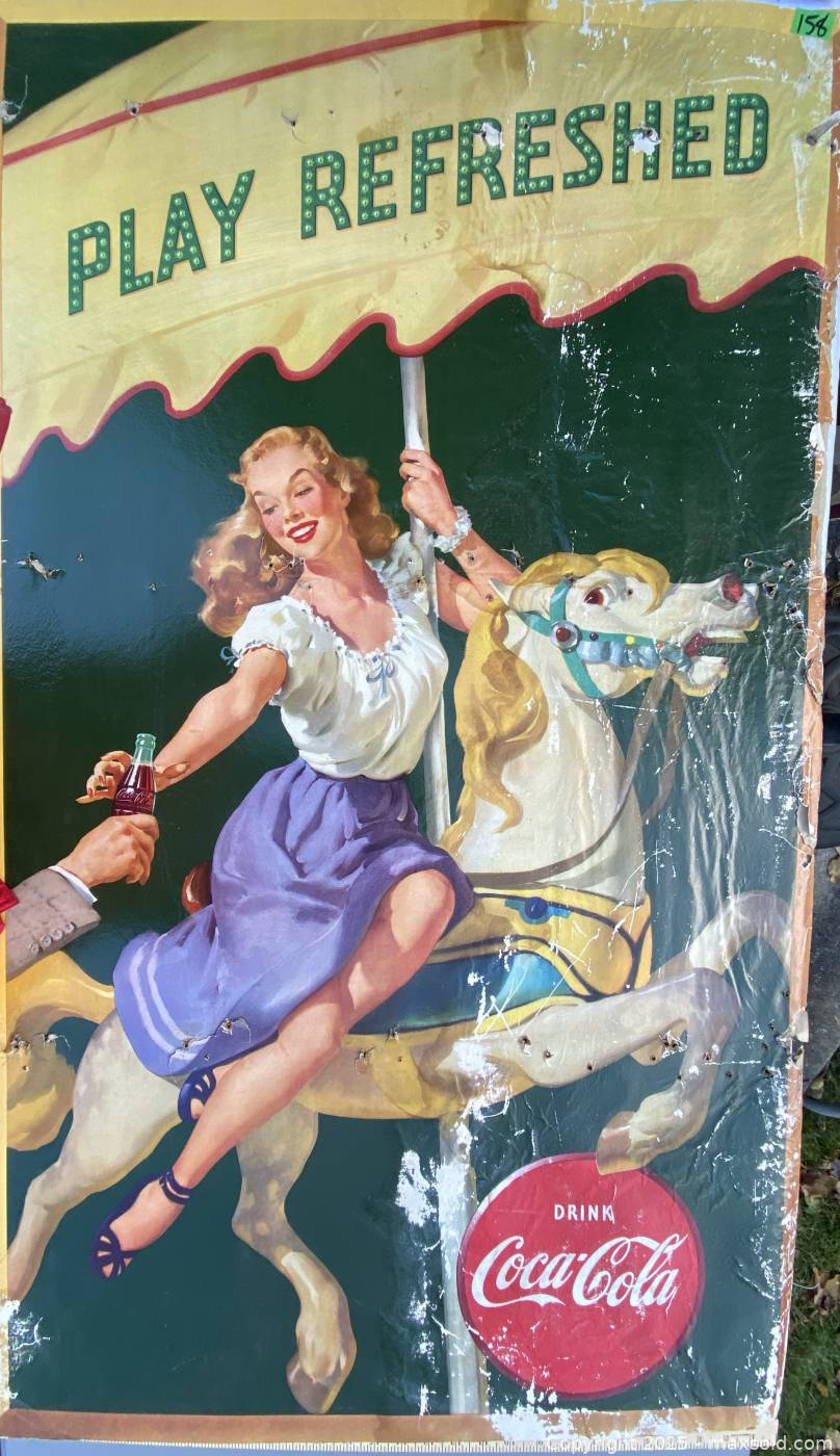 1948 Coca-Cola Play Refreshed cardboard sign | Maxsold