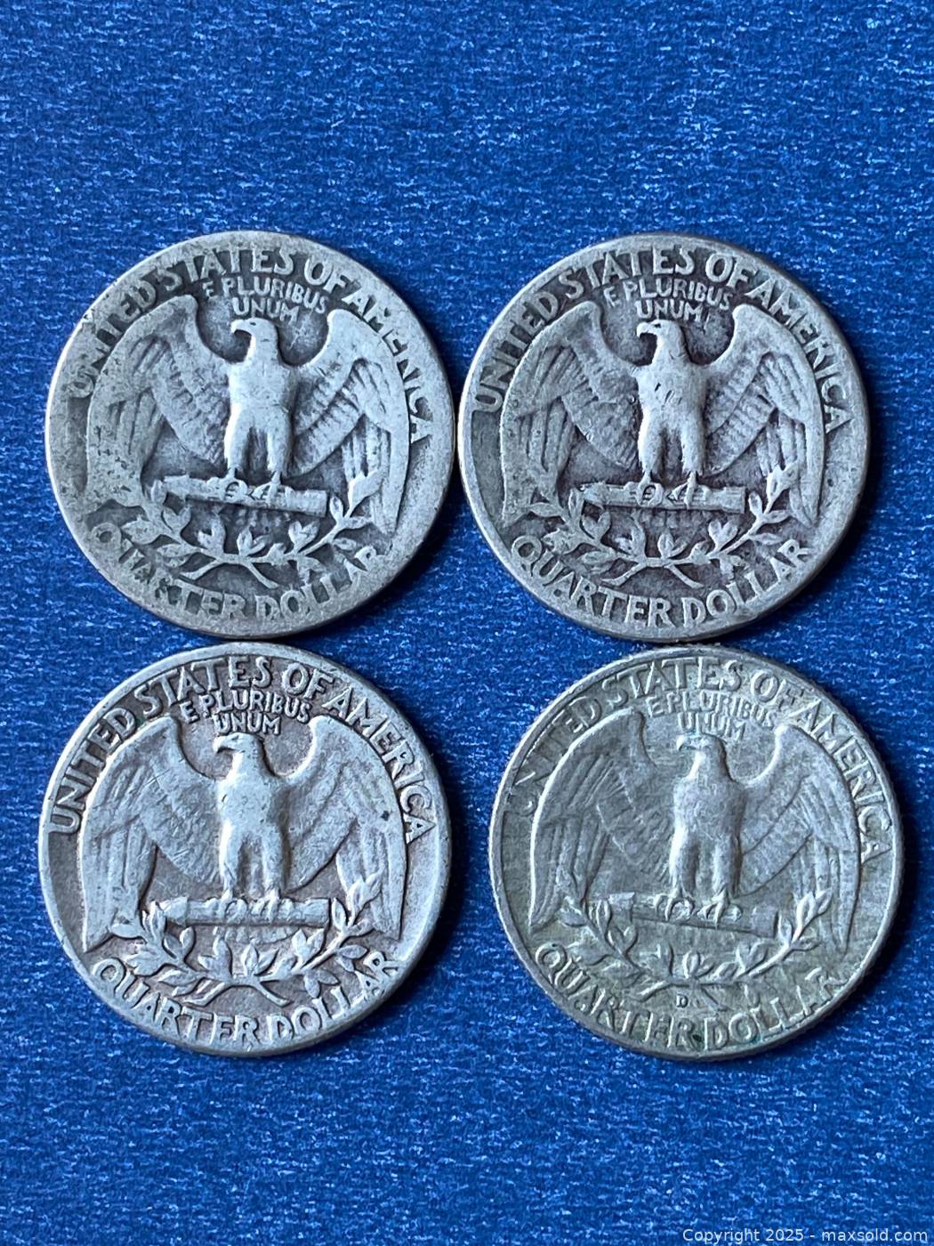 4 Silver US Washington Quarters 1935-1964 | Maxsold