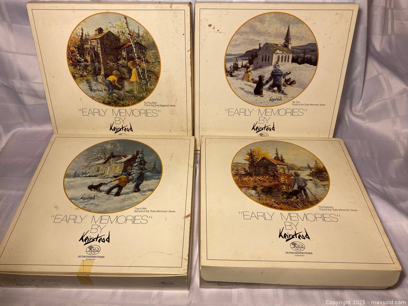 Set of 4 Early Memories collector plates with boxes and certificates ...