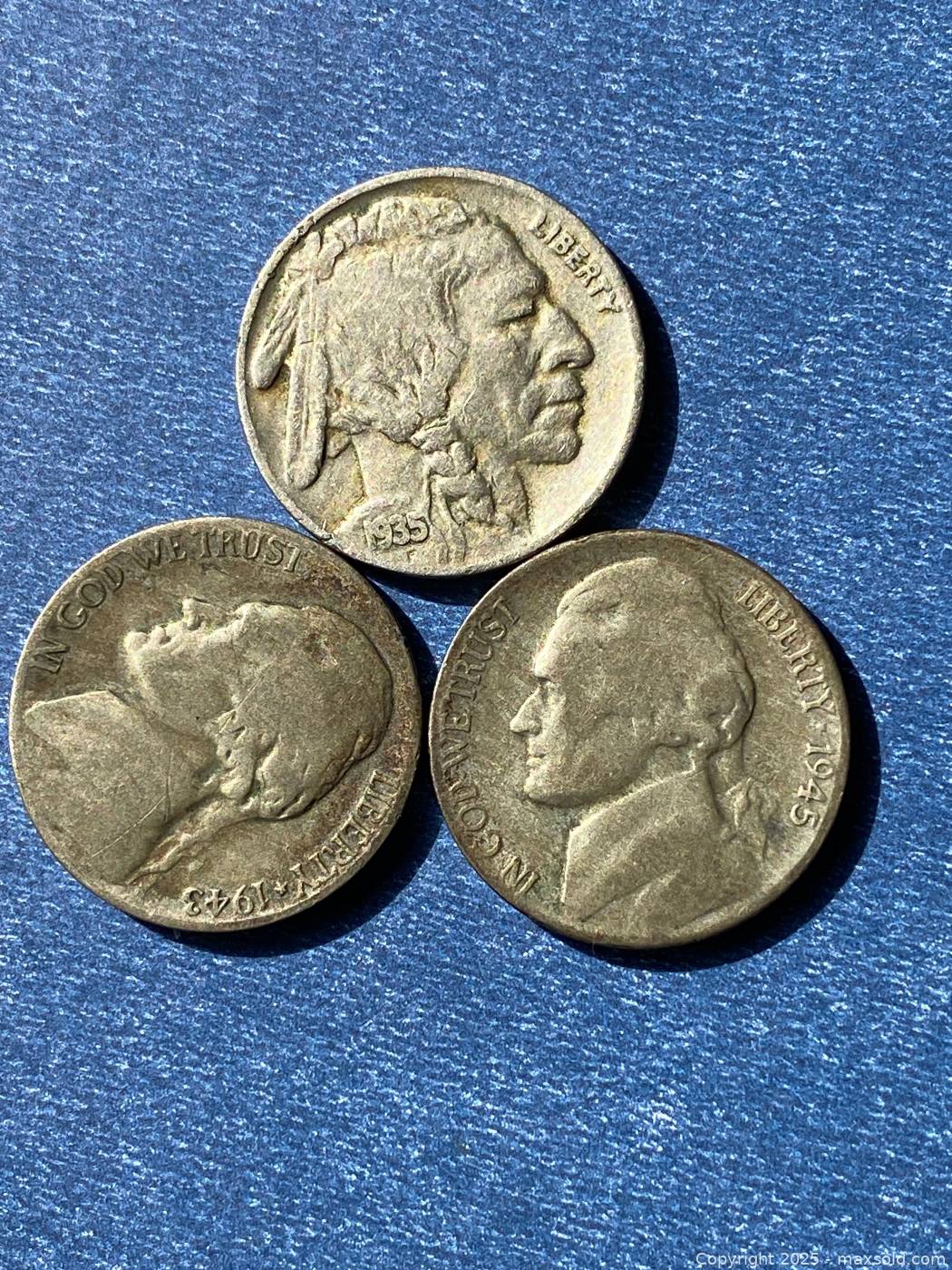 Three US Nickels 1935, 1943, 1945 | Maxsold